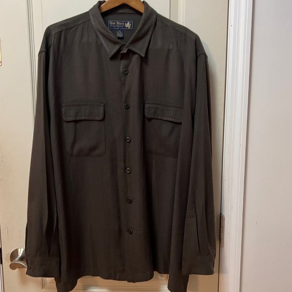 Nat Nast | Shirts | Nat Nast Menss Xl 8 Silk20 Rayon Ls Button Down ...